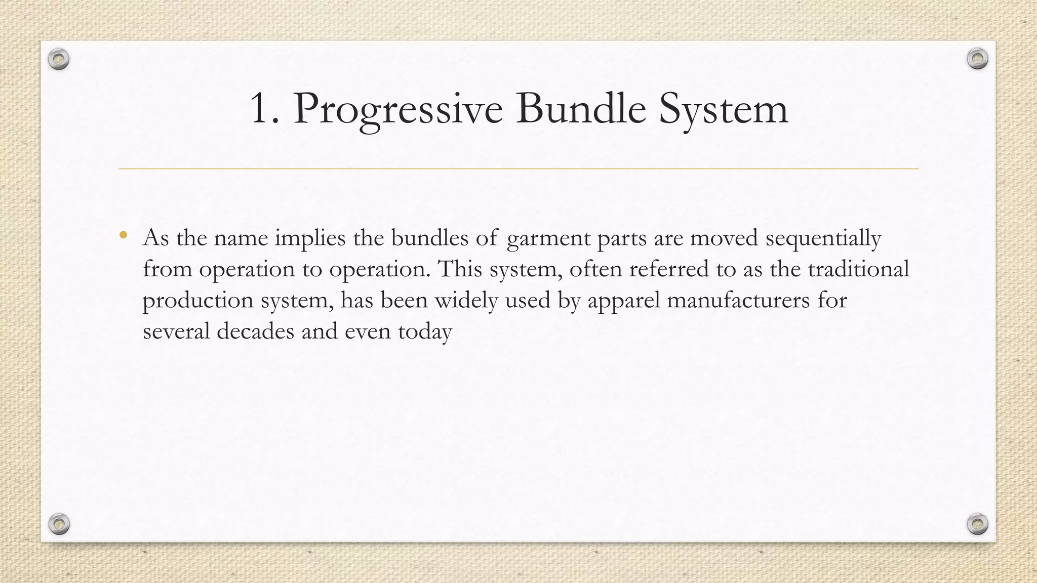 Modular garments production system | PPSX