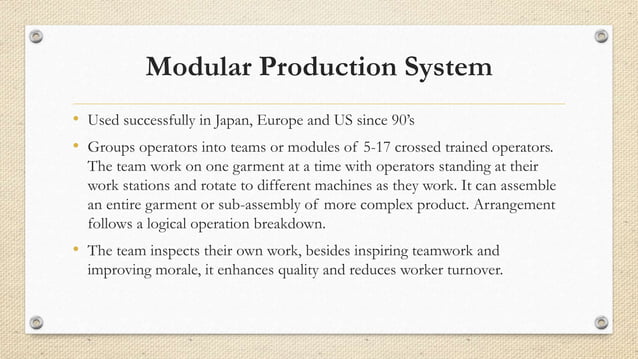 Modular garments production system | PPSX | Needlework | Arts and Crafts