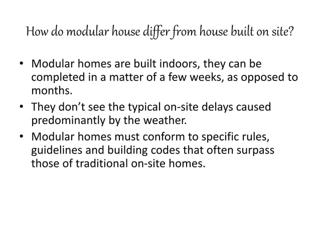 Modular housing/building | PPTX | Construction Industry | Industries