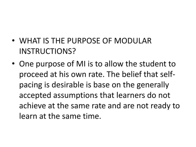 Modular instruction | PPTX