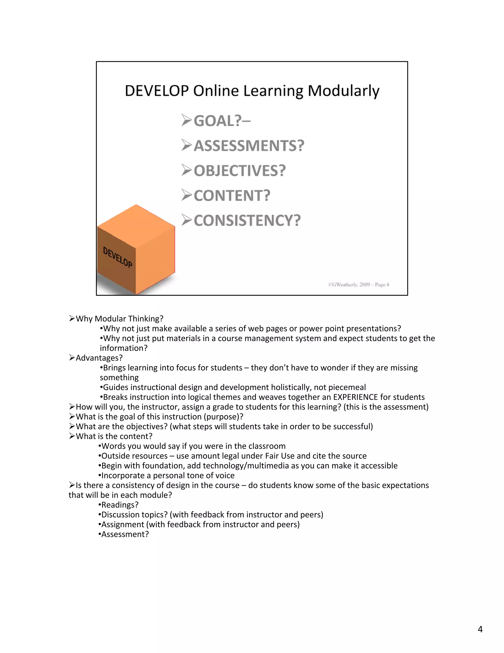 Modular Instruction Presentation - Gail Weatherly | PDF