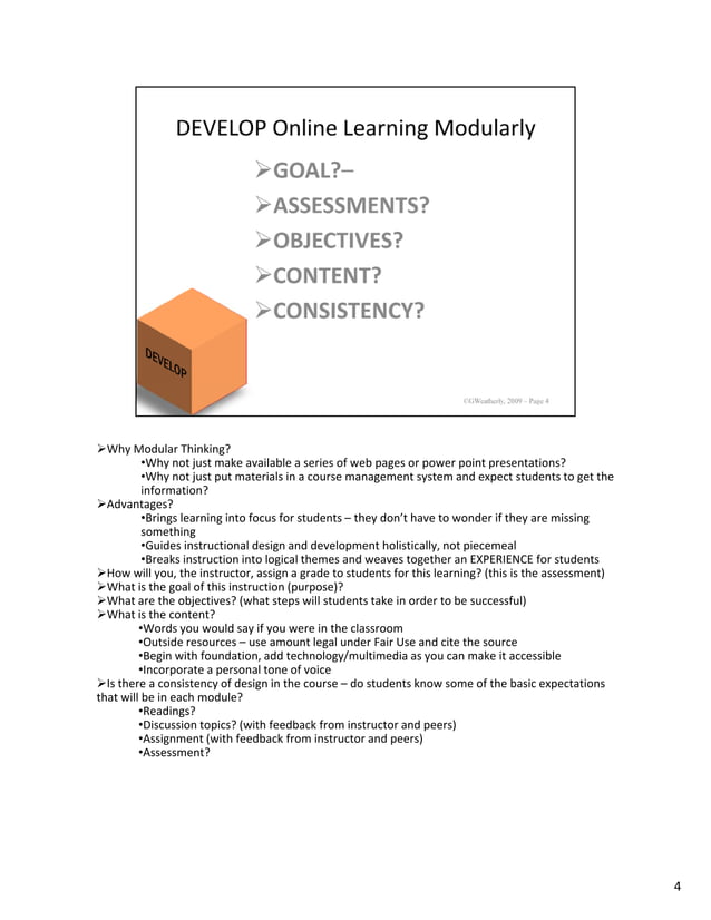 Modular Instruction Presentation - Gail Weatherly | PDF