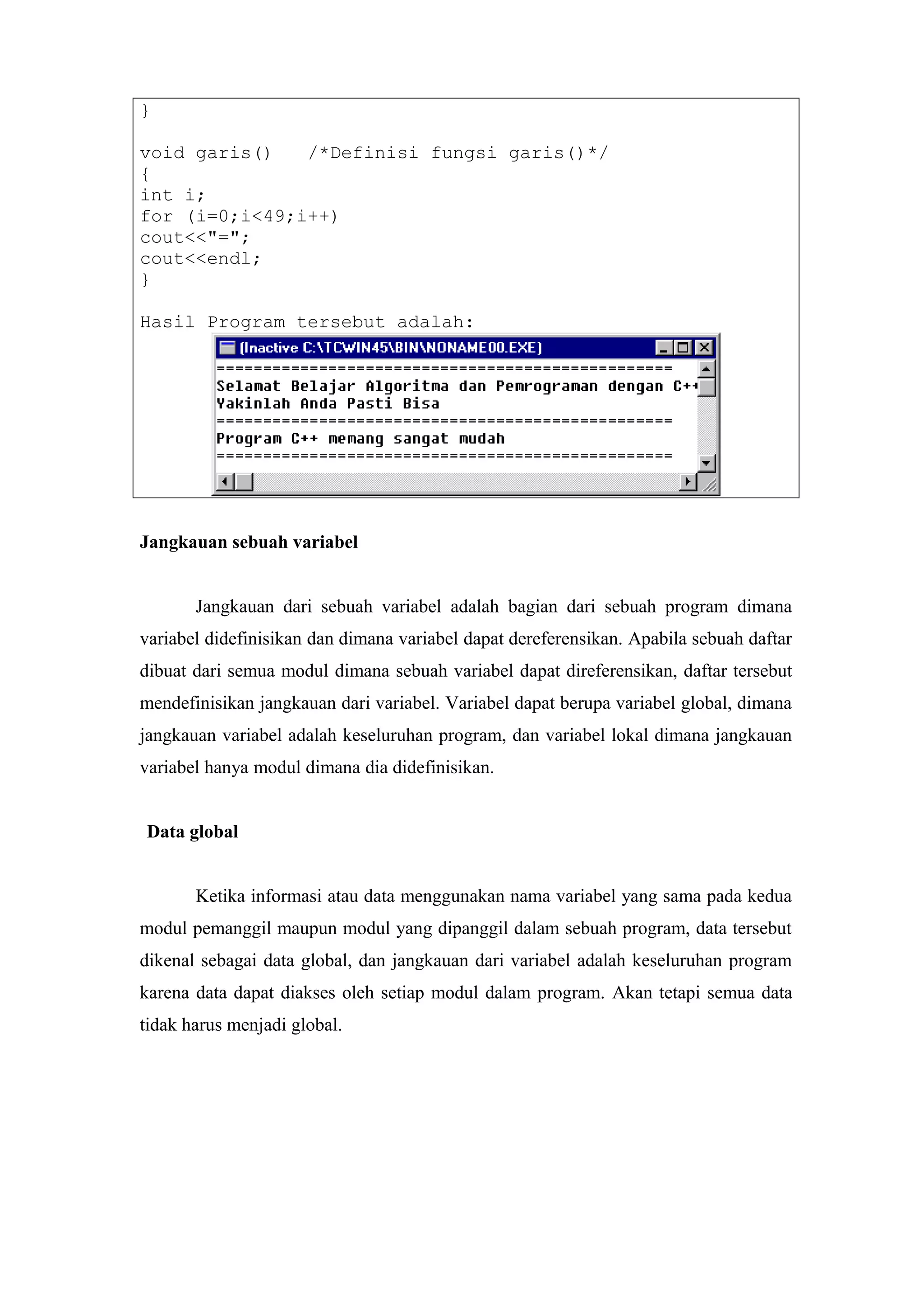 Modularisasi – function dalam c++ | DOC