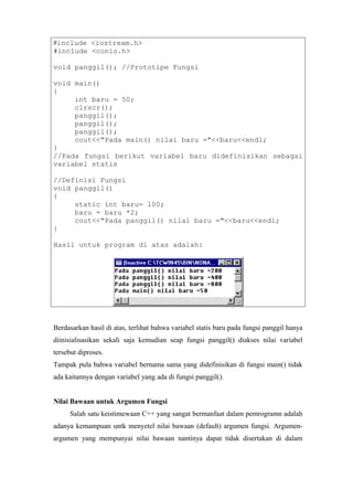 Modularisasi – function dalam c++ | DOC