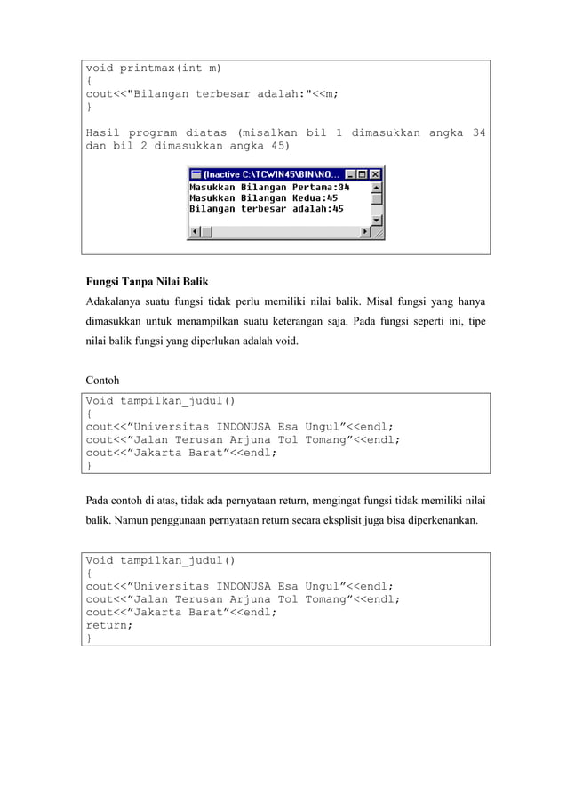 Modularisasi – function dalam c++ | DOC