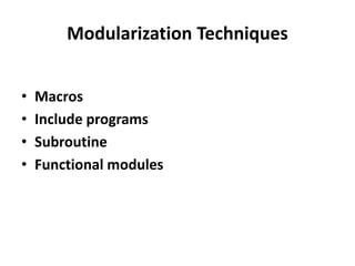 Modularisation techniques new | PPTX
