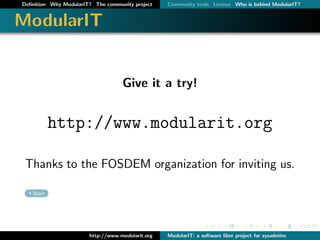 ModularIT at FOSDEM | PPT