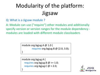 Modularity of the Java Platform (OSGi, Jigsaw and Penrose) | PPTX