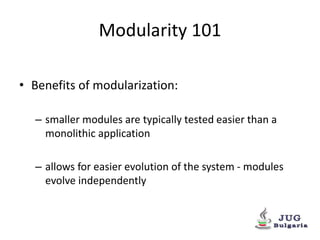 Modularity of the Java Platform (OSGi, Jigsaw and Penrose) | PPT