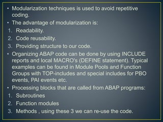 SAP Modularization techniques | PPTX