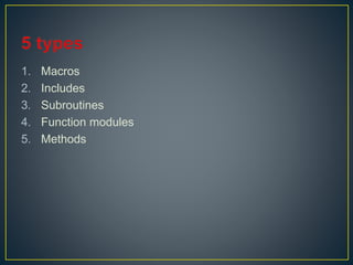 SAP Modularization techniques | PPTX