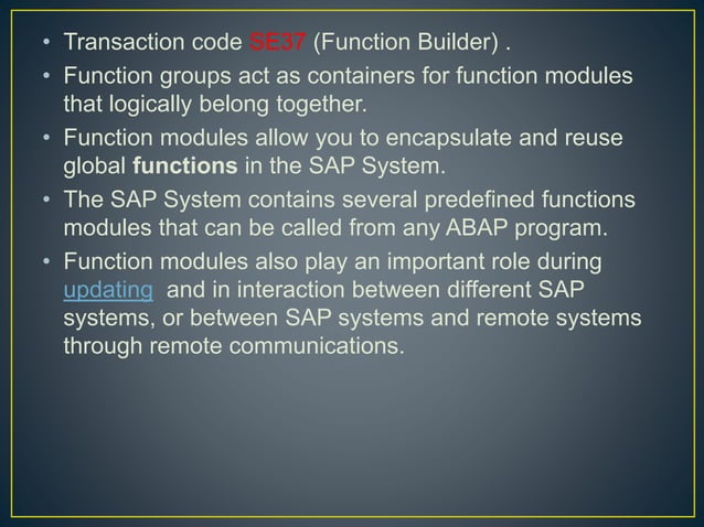 SAP Modularization techniques | PPTX | Programming Languages | Computing