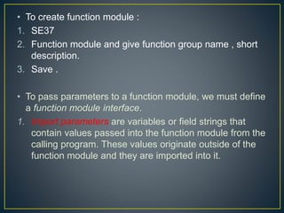 SAP Modularization techniques | PPTX