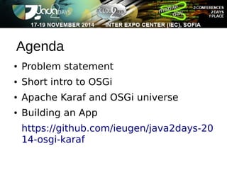 Modular Java applications with OSGi on Apache Karaf | PPT