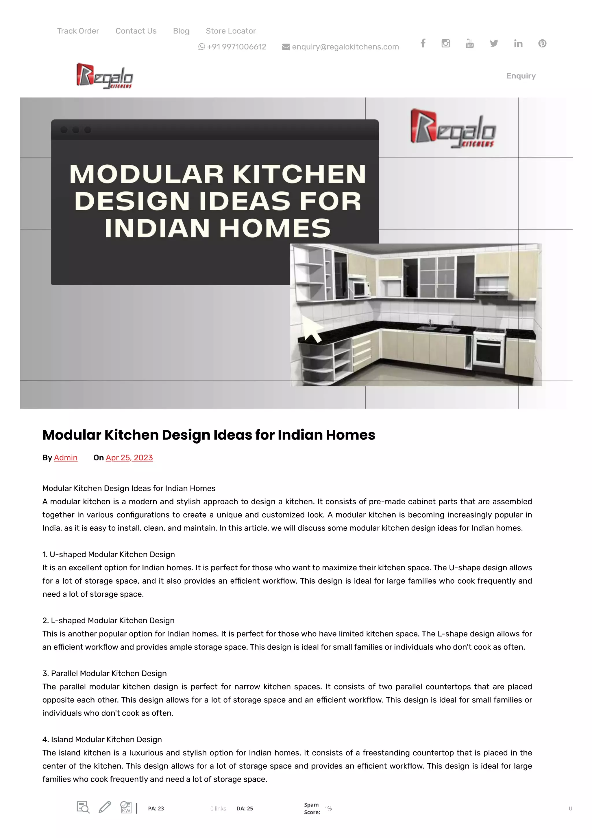 Modular kitchen design | Regalokitchens | PDF