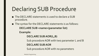 Modular programming | PPTX