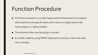 Modular programming | PPTX