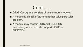 Modular programming | PPTX