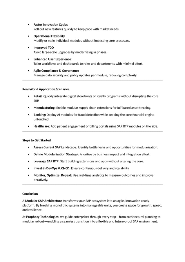 Modular SAP Architecture for Digital Agility | DOCX