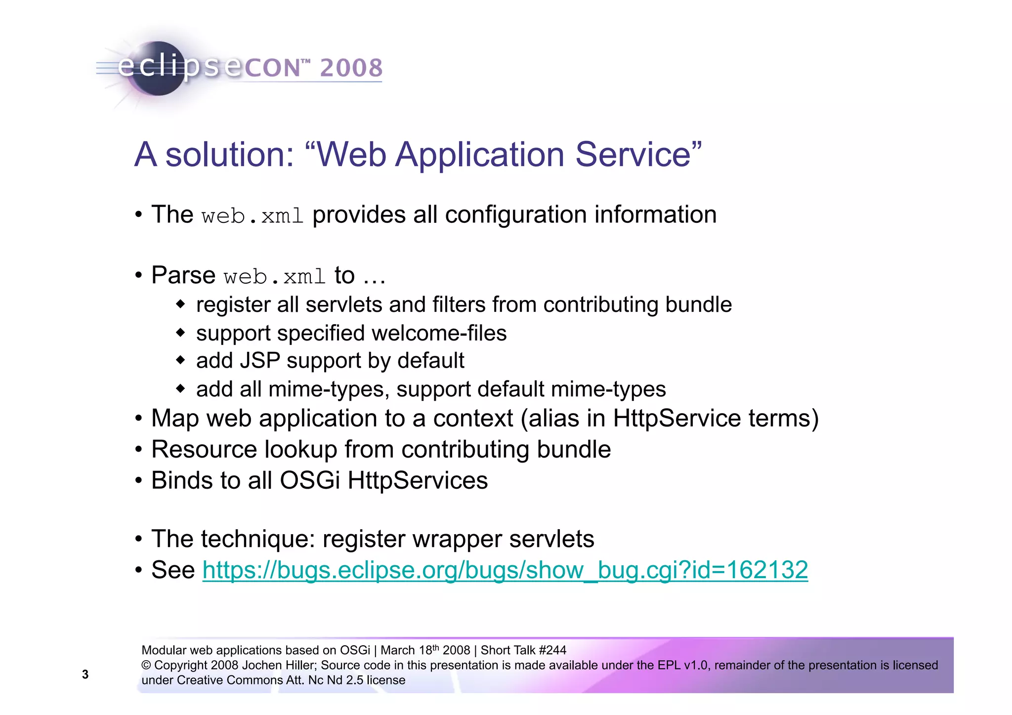 Modular Web Applications based on OSGi - Jochen Hiller | PDF