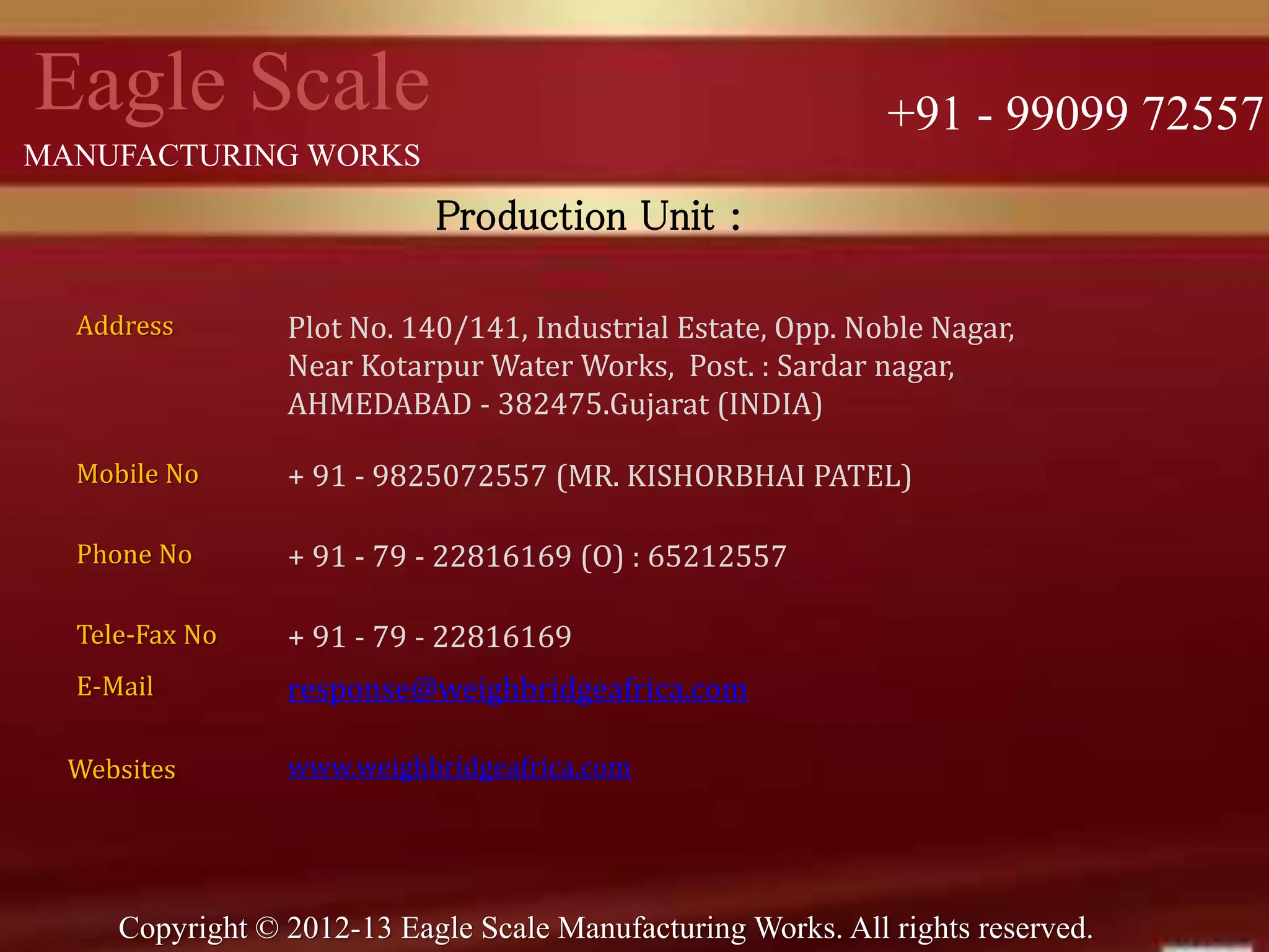 Modular weighbridge manufacturer and exporter | Eagle Scale ...