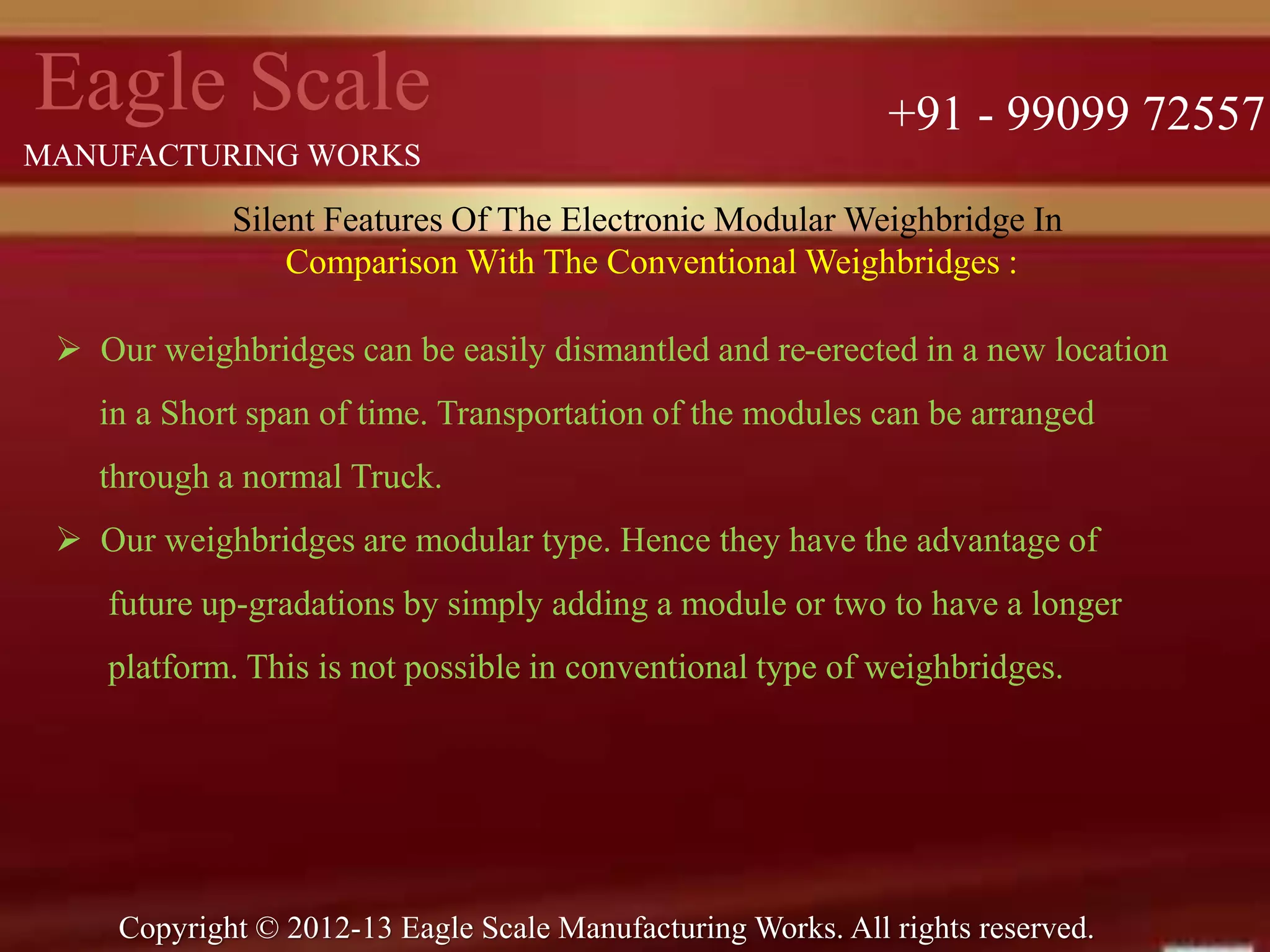 Modular weighbridge manufacturer and exporter | Eagle Scale ...
