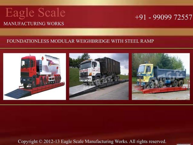 Modular weighbridge manufacturer and exporter | Eagle Scale ...