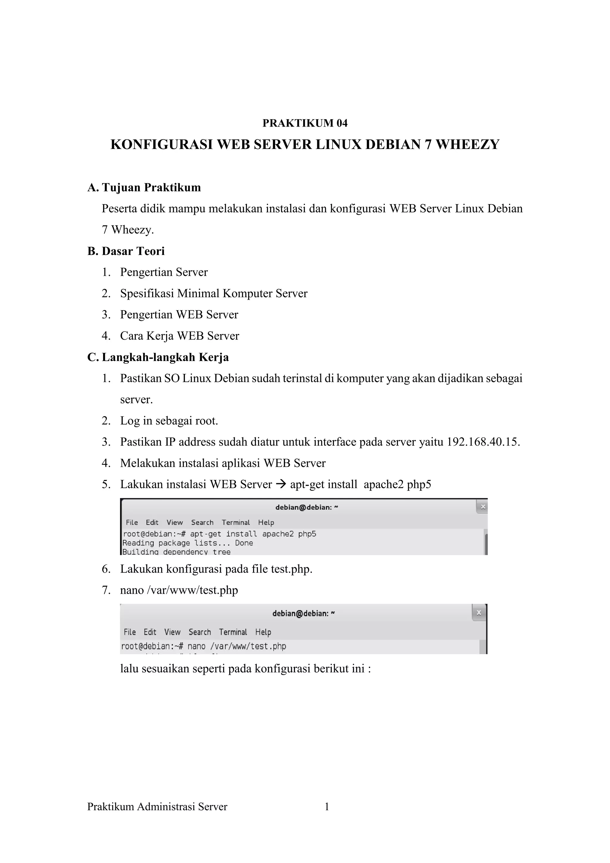 Modul praktikum install debian 6 dan 7 | PDF