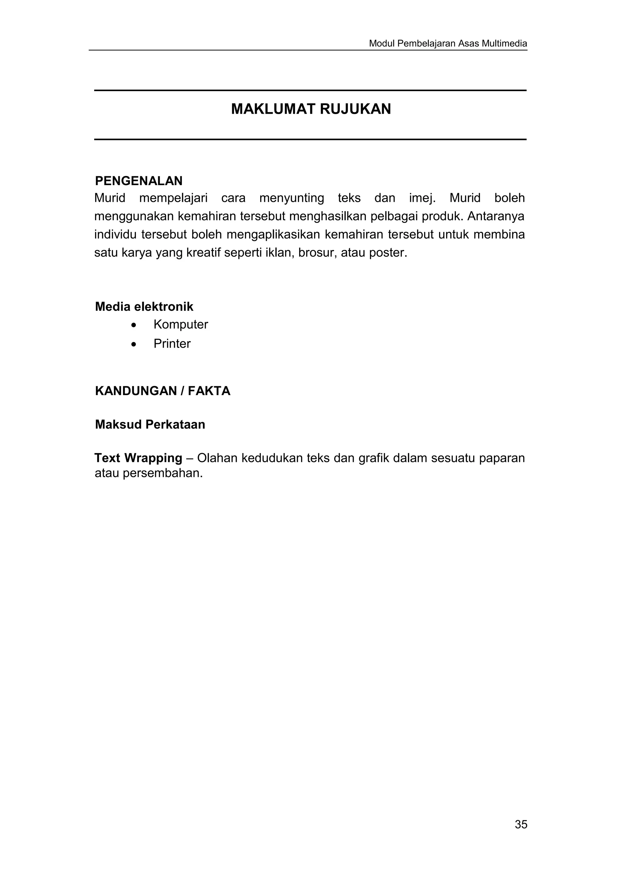 Modul asas media ting 1 | PDF