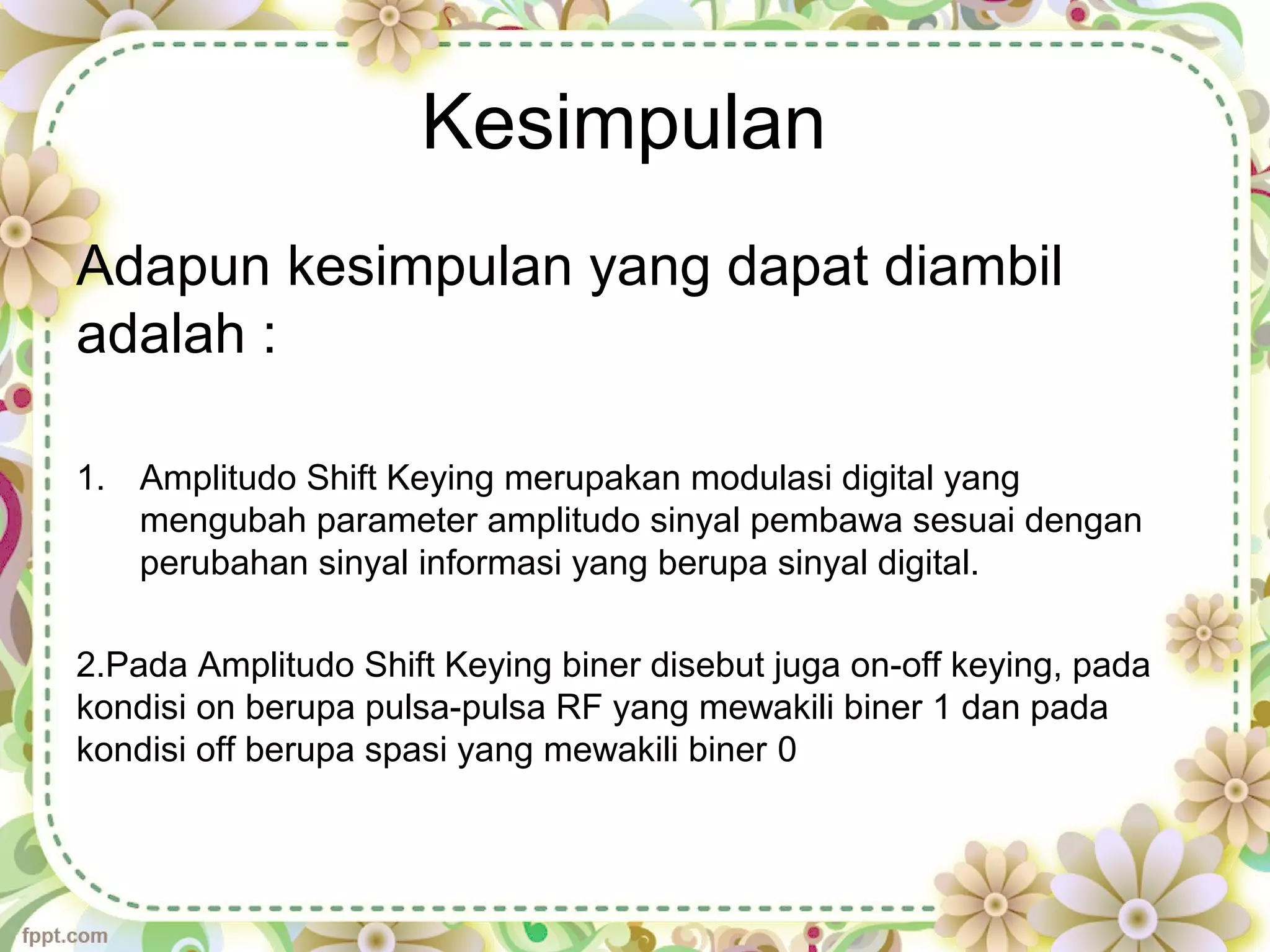 Modulasi digital ASK kelompok 2 | PPT