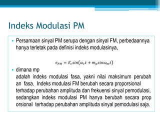 Modulasi frekuensi dan modulasi phase (Fm dan Pm) | PPTX