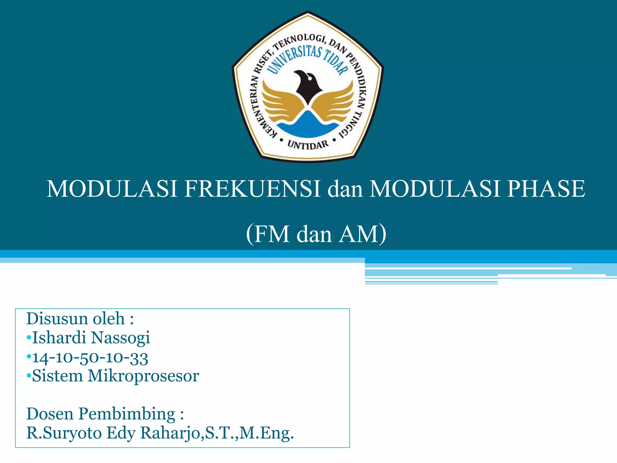 Modulasi frekuensi dan modulasi phase (fm dan pm) | PPTX