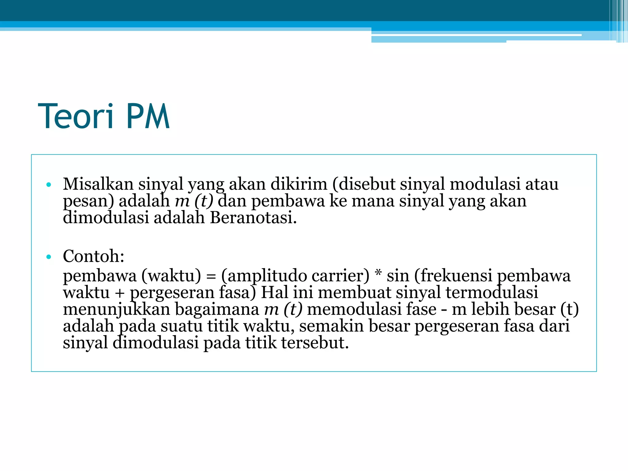 Modulasi frekuensi dan modulasi phase (fm dan pm) | PPTX
