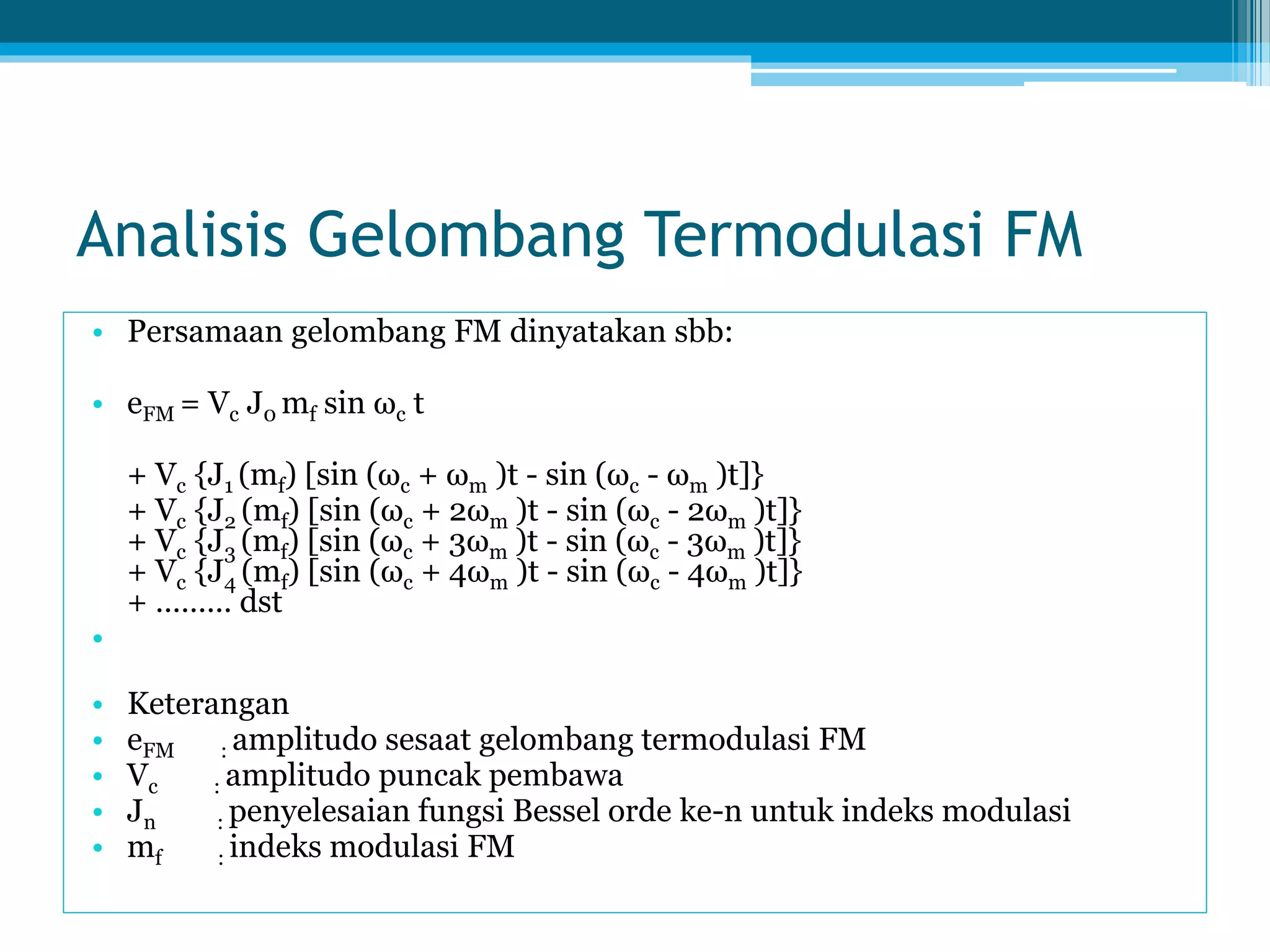 Modulasi frekuensi dan modulasi phase (fm dan pm) | PPTX