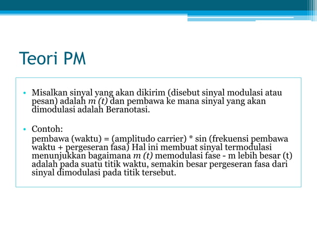Modulasi frekuensi dan modulasi phase (fm dan pm) | PPTX