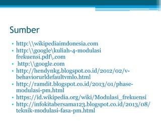 Modulasi frekuensi dan modulasi phase (fm dan pm) | PPTX