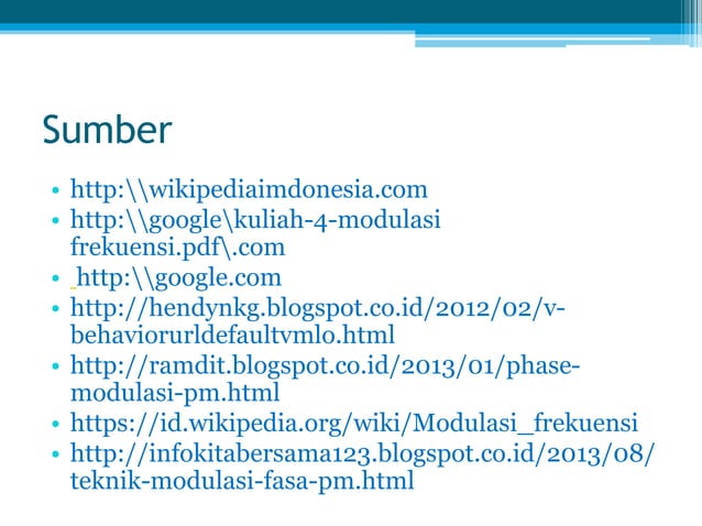 Modulasi frekuensi dan modulasi phase (fm dan pm) | PPTX