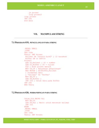 Modul Perkuliahan Bahasa Assembly | PDF
