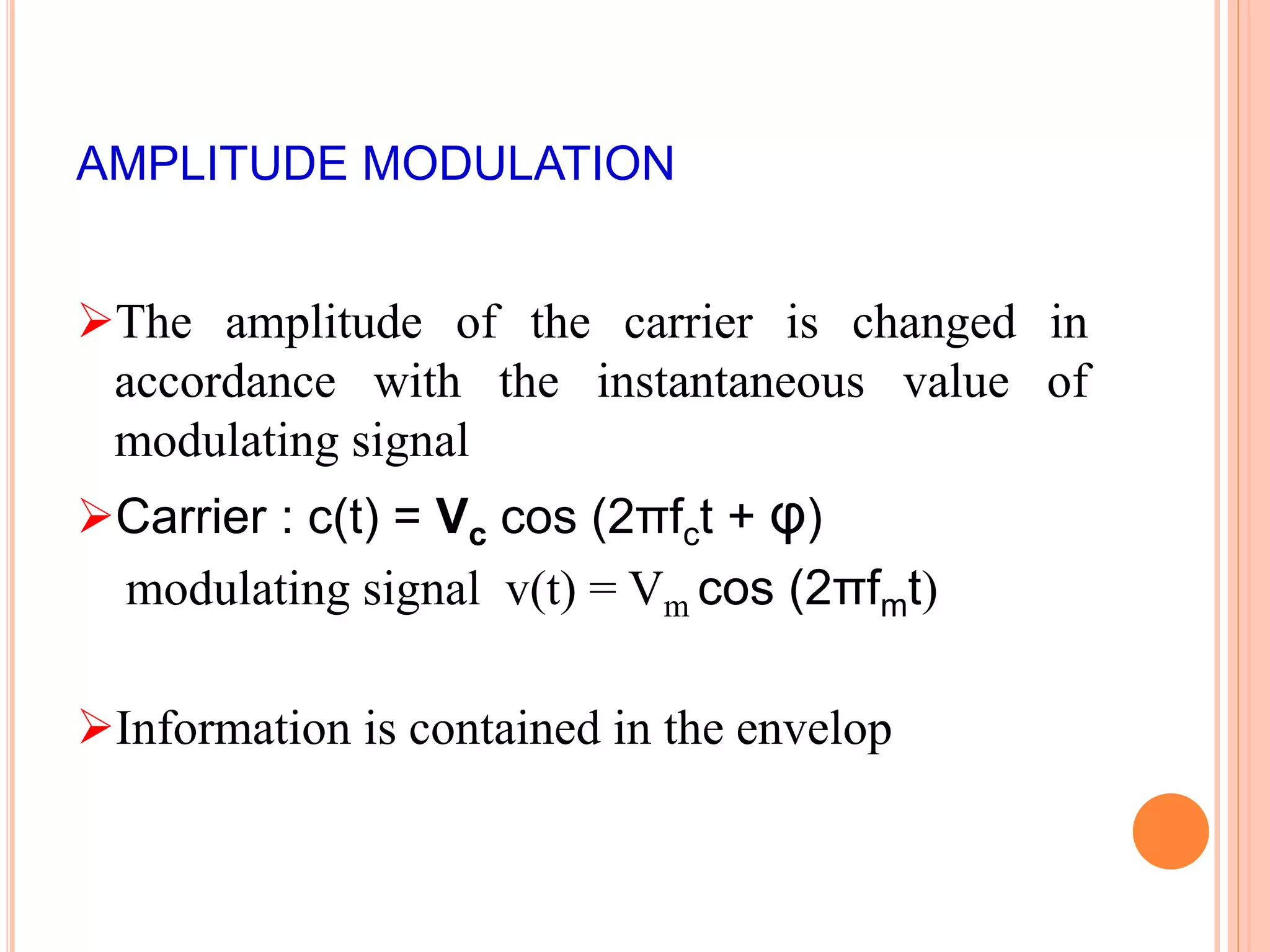 Amplitude Modulation ppt | PPTX | Digital Audio | Computer Software and Applications