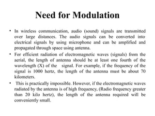 Need for Modulation and kinds of Modulation.pptx