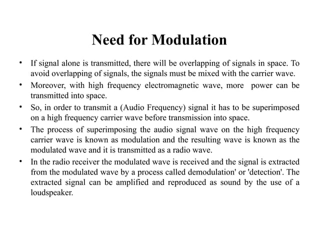 Need for Modulation and kinds of Modulation.pptx