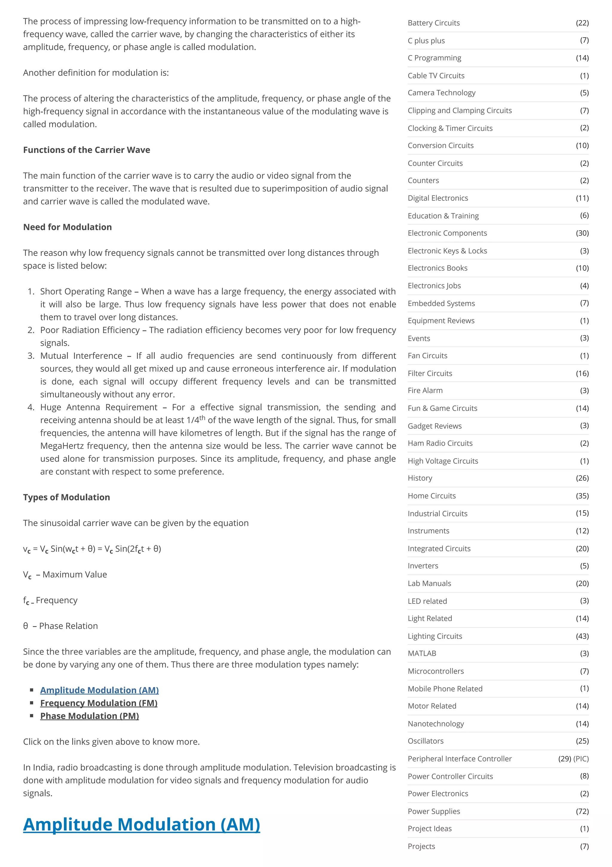 Modulation types-amplitude,frequency,phase modulation, | PDF