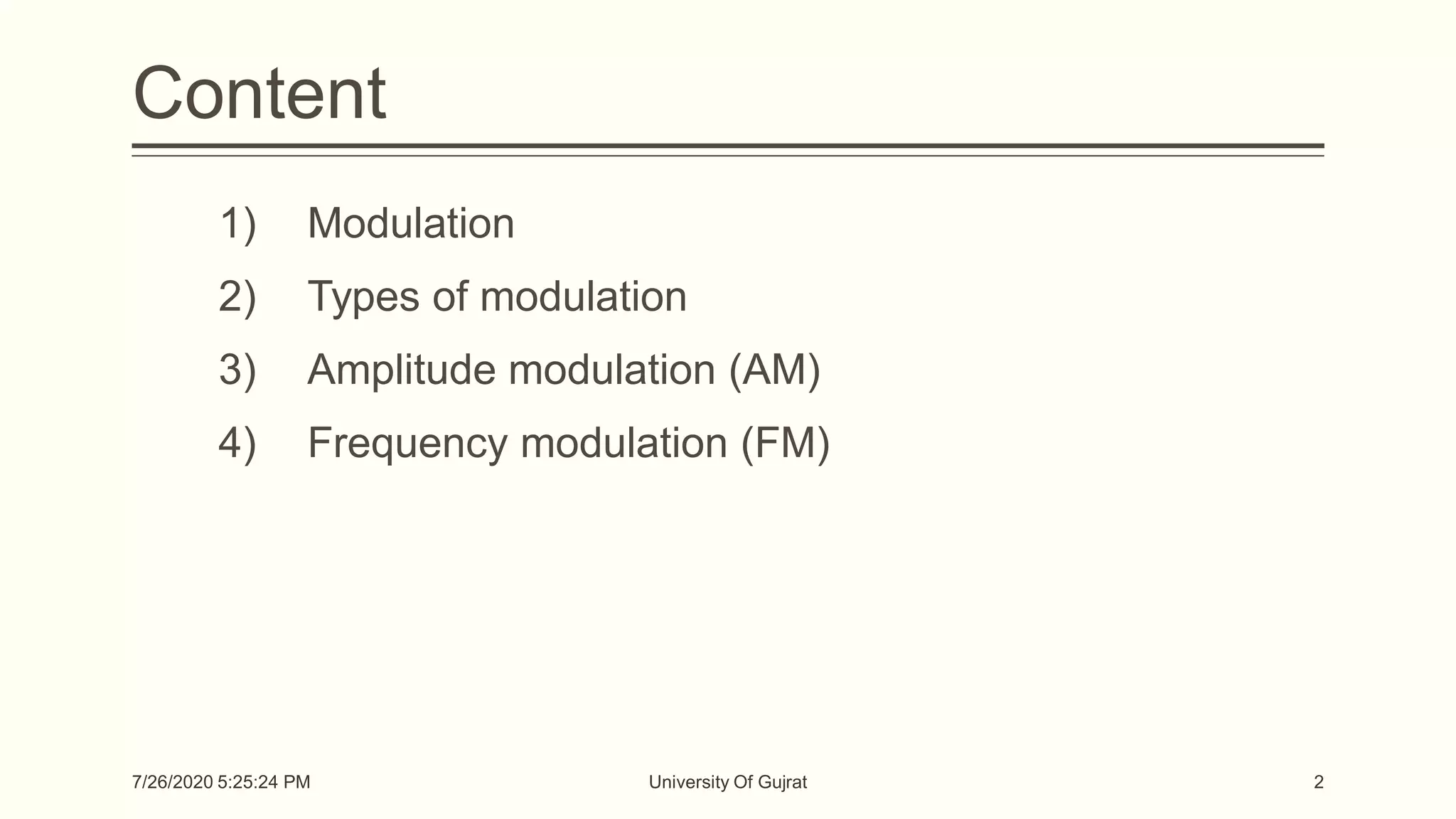 Modulation and its basic types | PDF