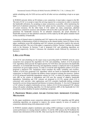 Modulation aware connection admission control and uplink scheduling algorithm for wimax networks ...