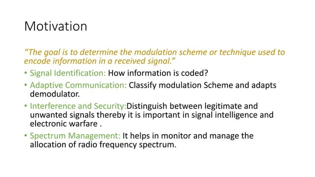 Modulationclassification Presentation Slides Pptx