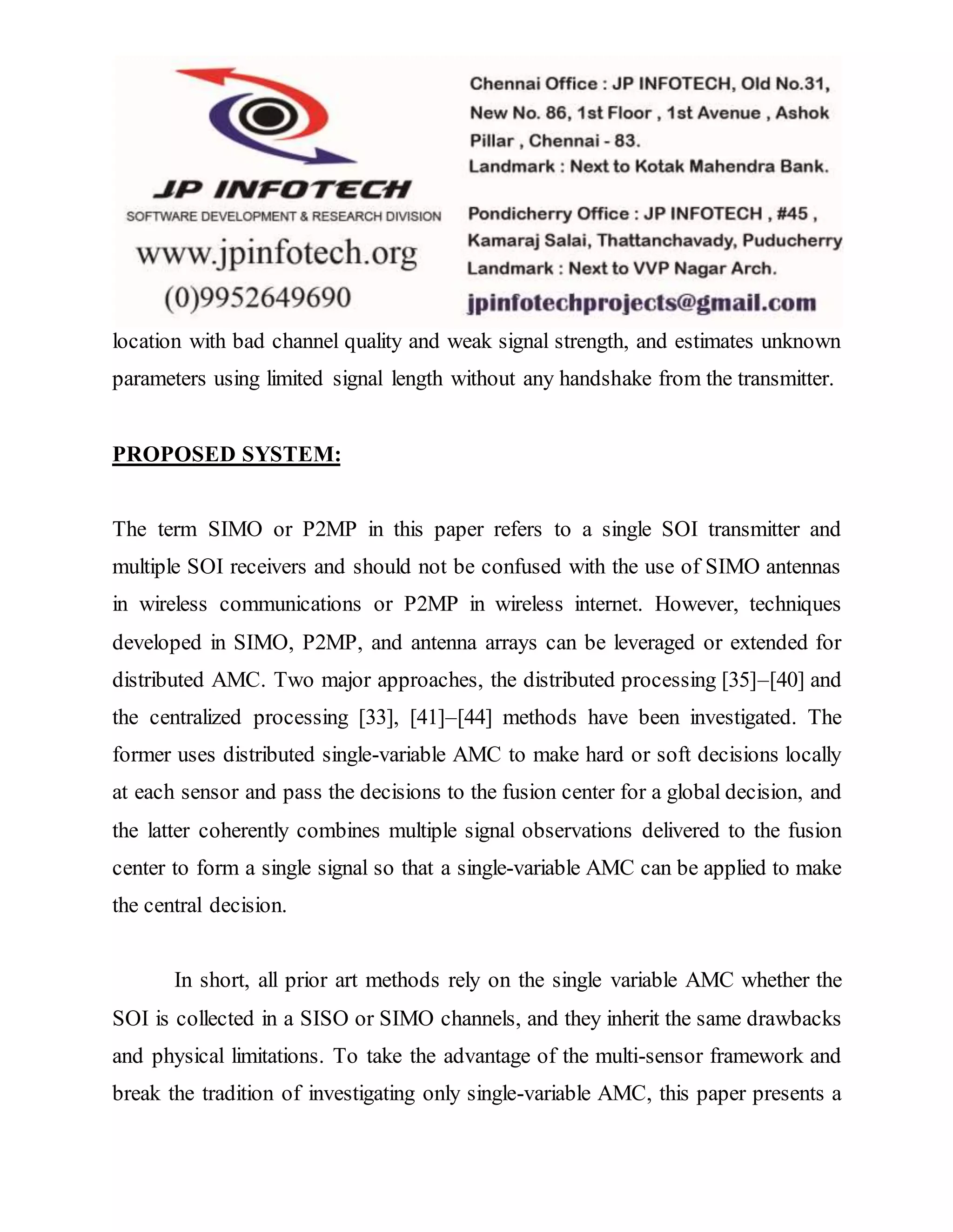 Modulation classification of single input multiple-output signals using asynchronous sensors | PDF