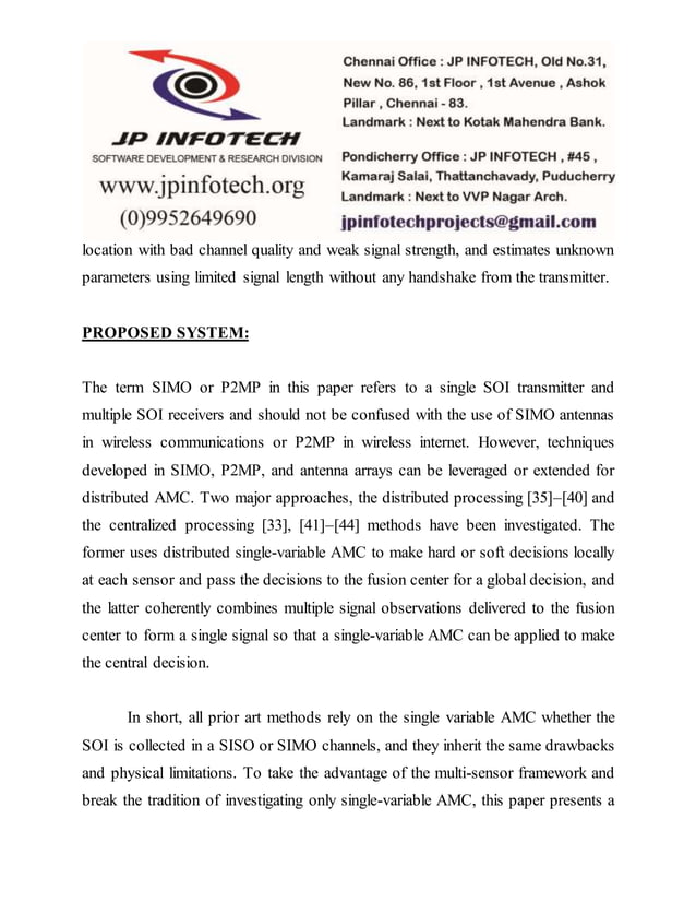 Modulation Classification Of Single Input Multiple Output Signals Using Asynchronous Sensors Pdf
