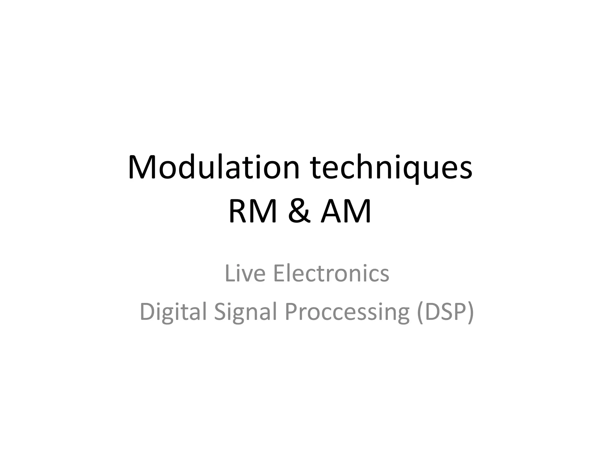 Modulation Techniques Ppt