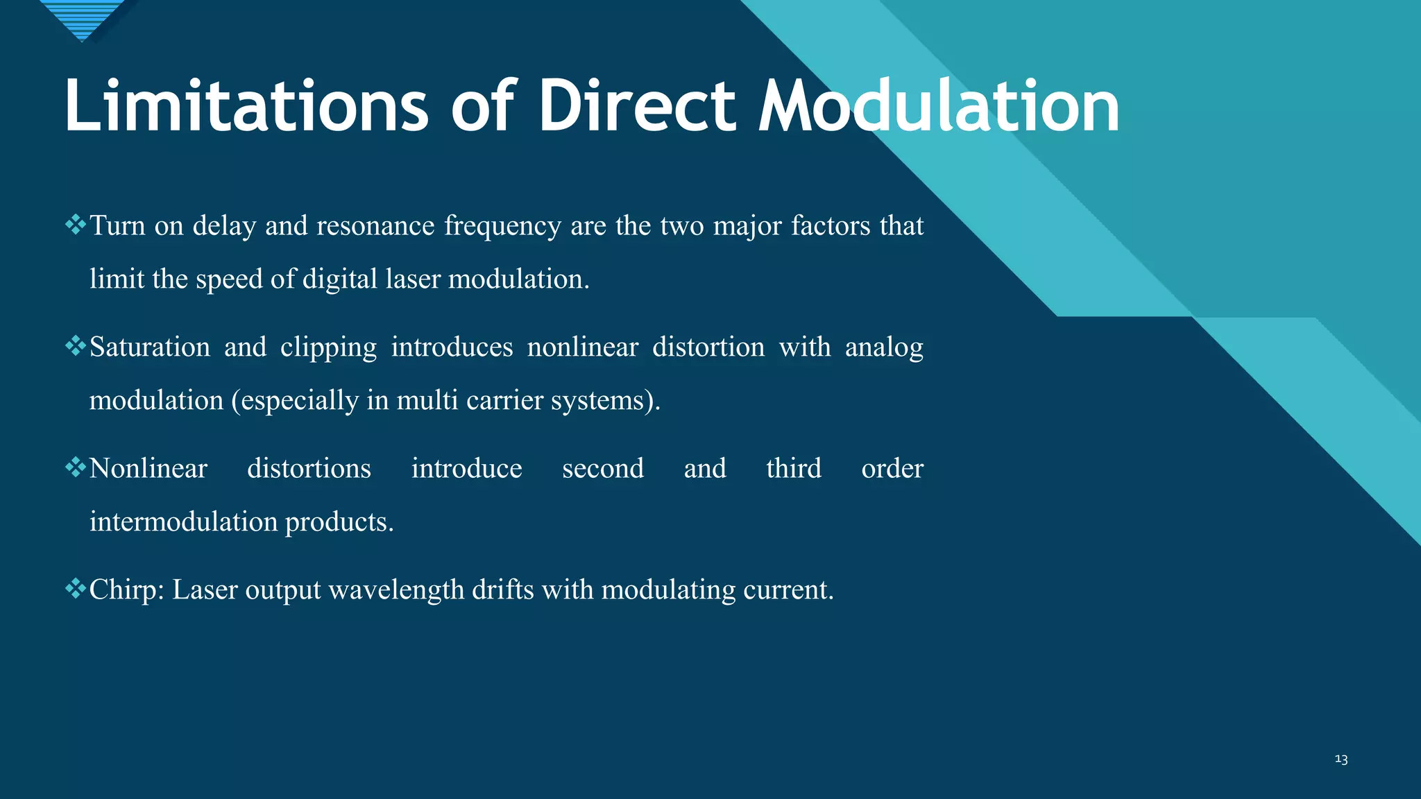 Modulation formats : Direct and External Modulation | PPTX