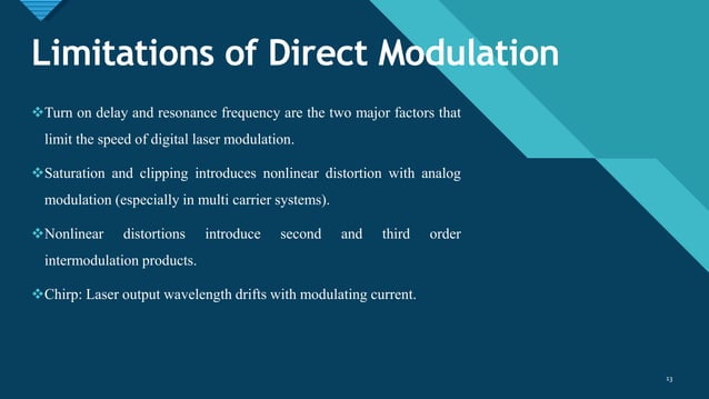 Modulation formats : Direct and External Modulation | PPTX
